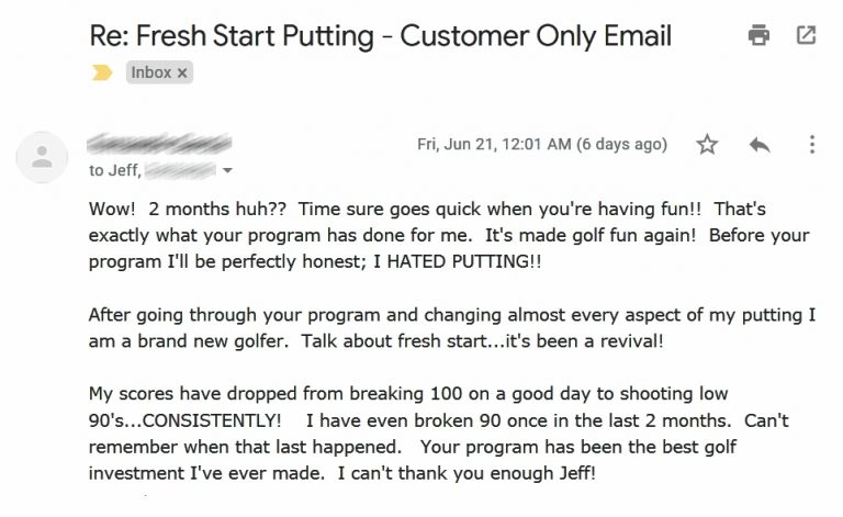 Fresh Start Putting | ConsistentGolf.com